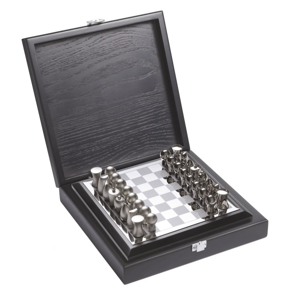 Abstract Chess Set in Silver Plated Finish - Business Gifts Supplier